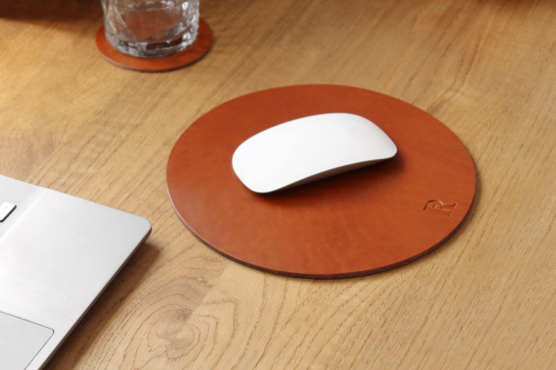 Leder Mousepad in Braun & Schwarz | Riemenmeister